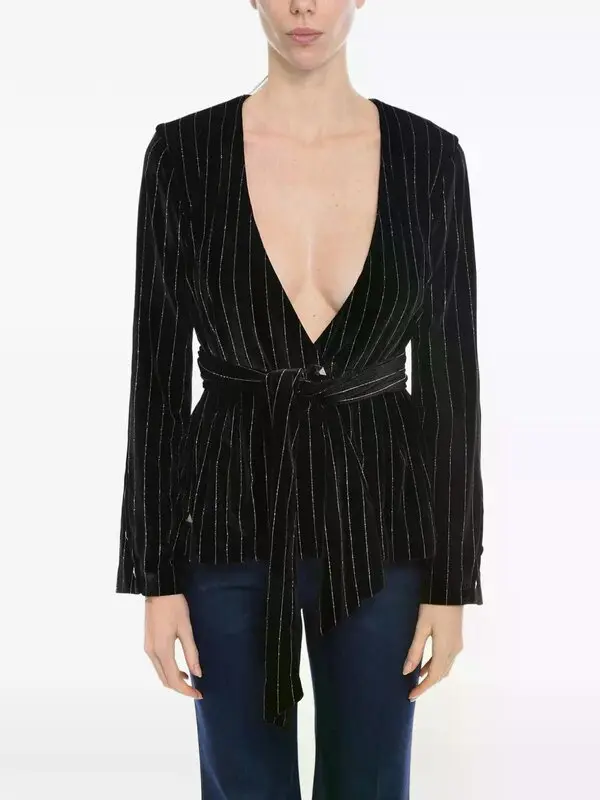 Philipp Plein Striped Belted Blouse