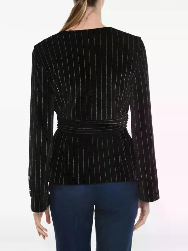 Philipp Plein Striped Belted Blouse
