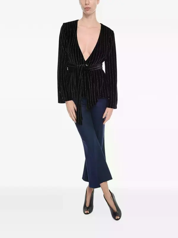 Philipp Plein Striped Belted Blouse