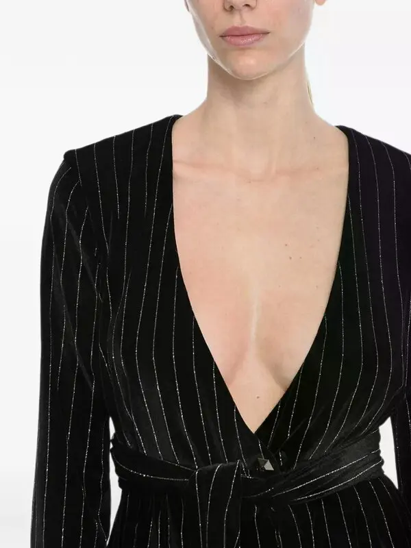 Philipp Plein Striped Belted Blouse