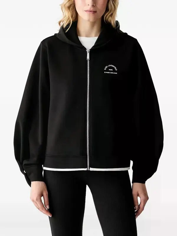 Karl Lagerfeld Rue St-guillaume Zip-up Hoodie - Black