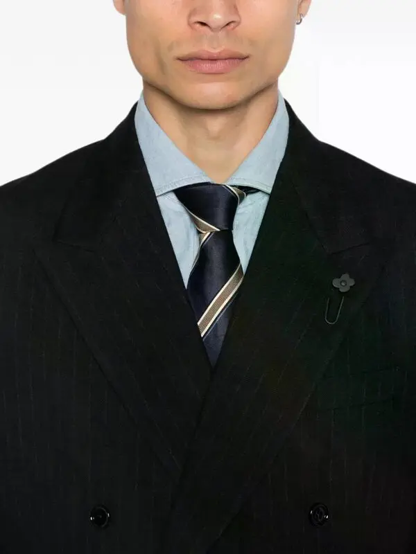 LARDINI Pinstripe Double-breasted Blazer