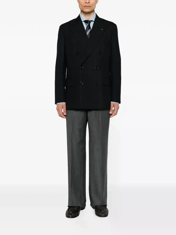 LARDINI Pinstripe Double-breasted Blazer