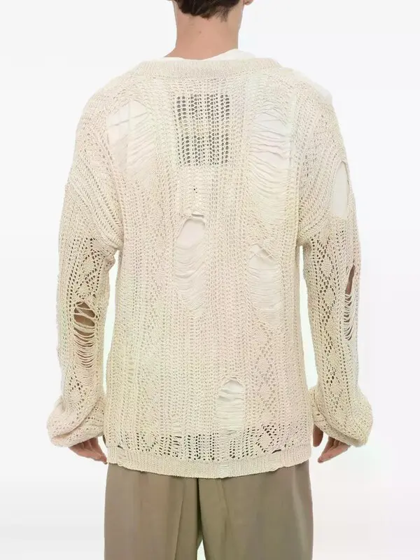 RAMAEL Openwork Distressed-effect Knit