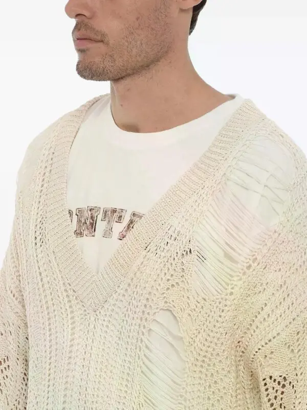 RAMAEL Openwork Distressed-effect Knit