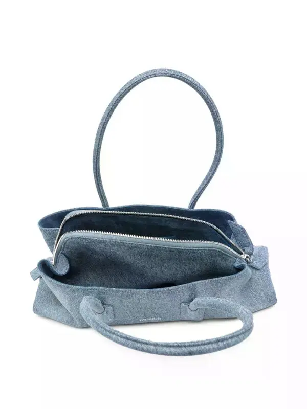 Attico Denim-effect Shoulder Bag - Blue