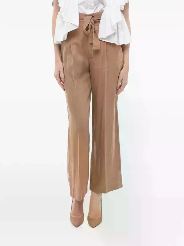 NINE:INTHE:MORNING Belted Pleated-design Trousers - Brown