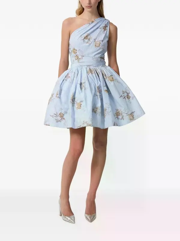 AKNVAS Paula Sequin-embellished One-shoulder Mini Dress - Blue