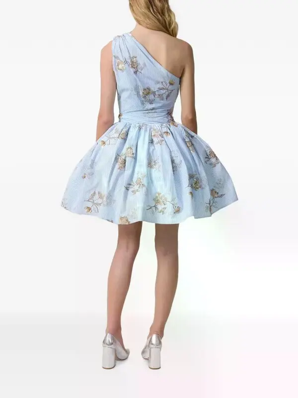 AKNVAS Paula Sequin-embellished One-shoulder Mini Dress - Blue