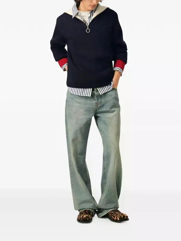 AMI Paris Zipped Collar Wool Sweater