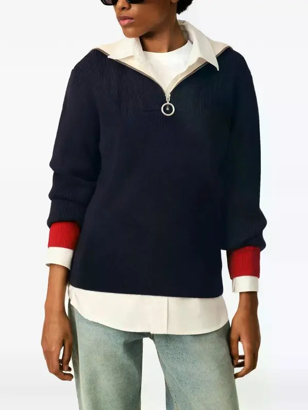 AMI Paris Zipped Collar Wool Sweater
