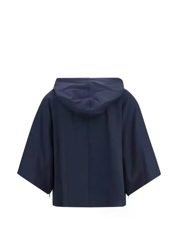 Max Mara Zip-up Flared-sleeve Hoodie - Blue