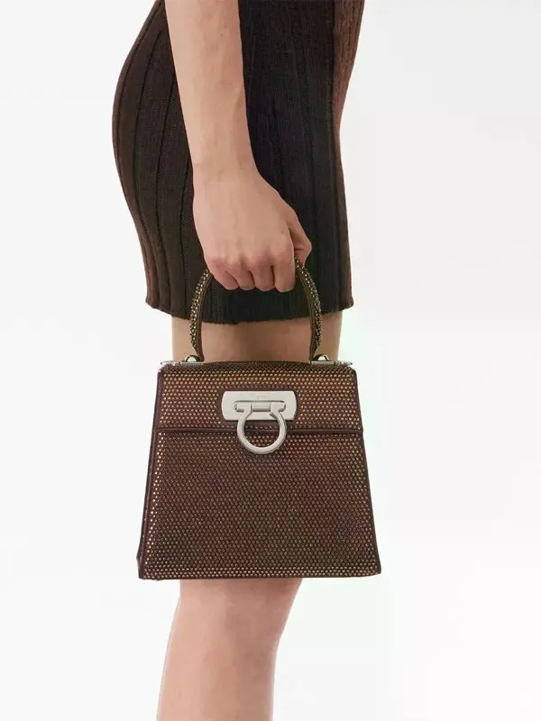 FERRAGAMO Iconic Top Handle Crystal Bag