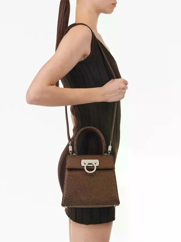 FERRAGAMO Iconic Top Handle Crystal Bag
