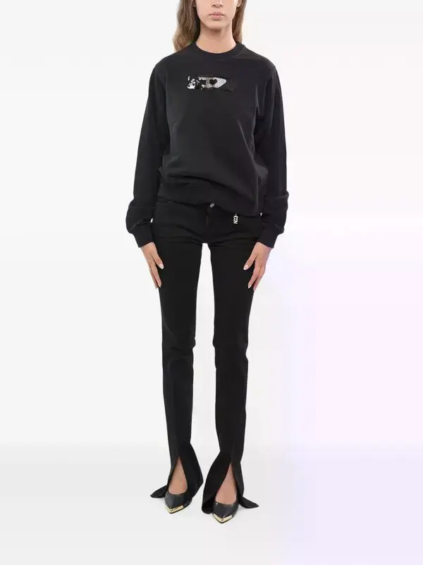 DIESEL® Sequin Logo Long Sleeve Sweatshirt