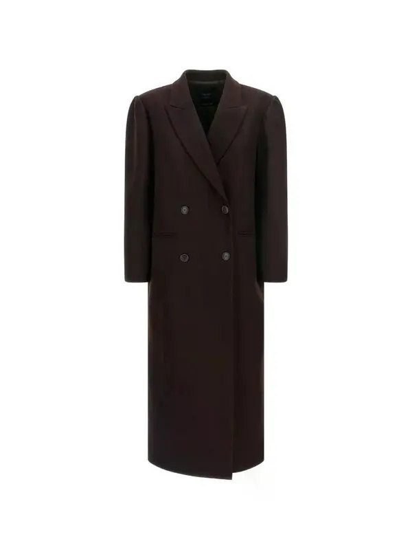 TWINSET Double-breasted Puff-sleeve Coat - Brown