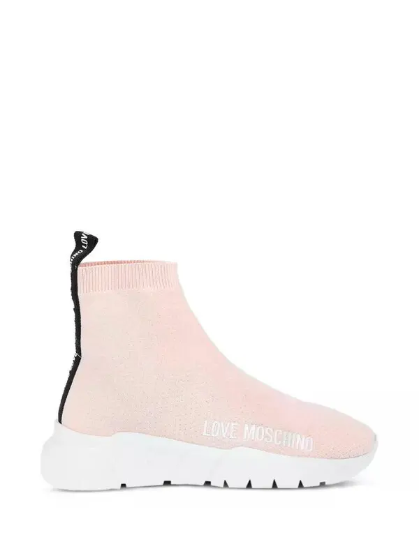 Moschino Logo-print High-top Sneakers - Pink