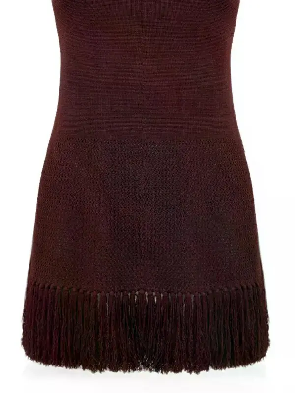 Clea Tiama Fringe-hem Sleeveless Knit Top