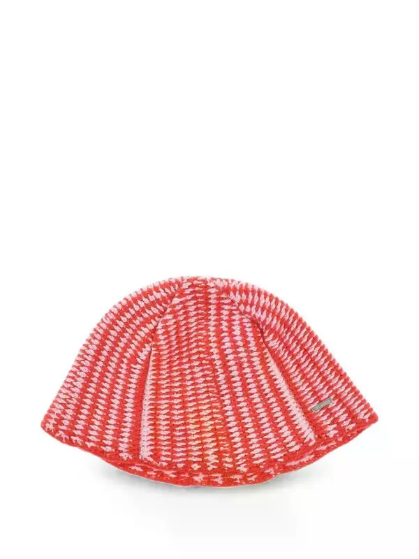 Dsquared2 Bicolour Chunky-knit Beanie Hat - Red
