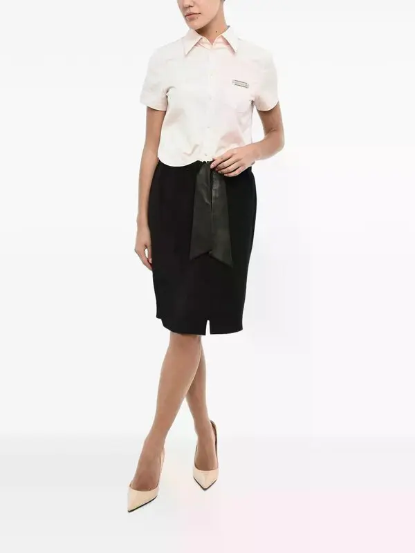 Dsquared2 Leather-belt Front-slit Midi Skirt - Black