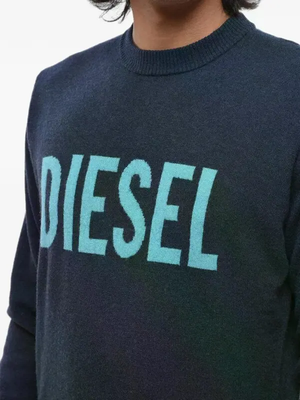 DIESEL® Jacquard-logo Crew-neck Sweater