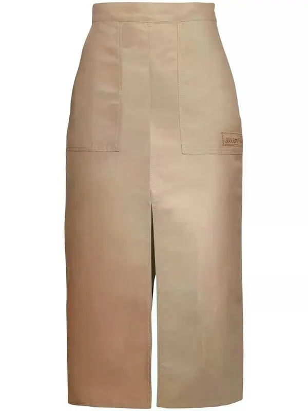 Marni Slit High-waist Midi Skirt - Brown