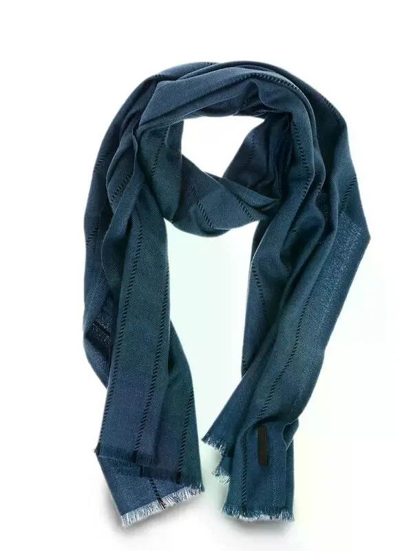Zegna Striped Fringed Scarf