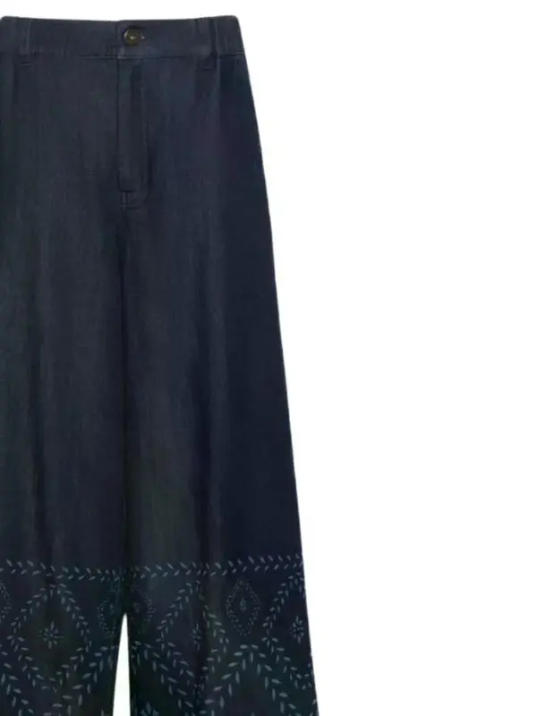 Max Mara Lampada Embroidered Wide-leg Jeans