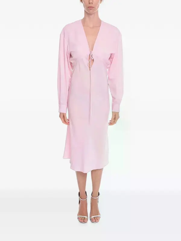 SUPER BLOND Cut-out Long-sleeve Midi Dress - Pink