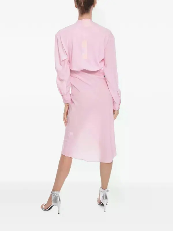 SUPER BLOND Cut-out Long-sleeve Midi Dress - Pink