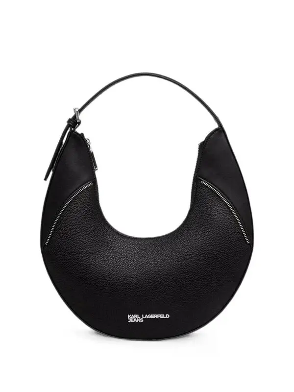 Karl Lagerfeld Pebbled-texture Curved Tote Bag - Black