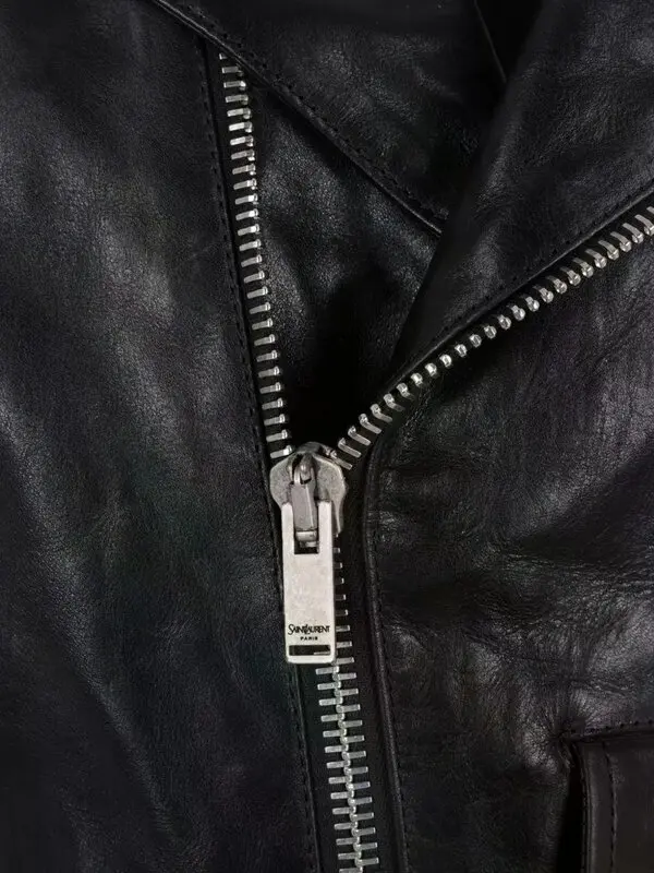 Saint Laurent Belted Lace-up Leather Waistcoat