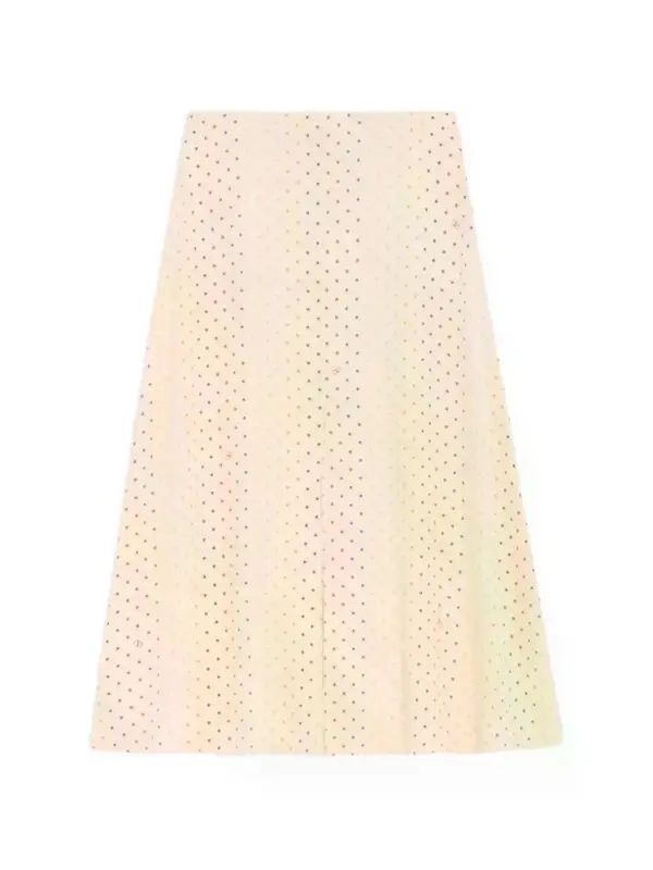 Valentino Garavani Star-print Front-slit Skirt - Neutrals
