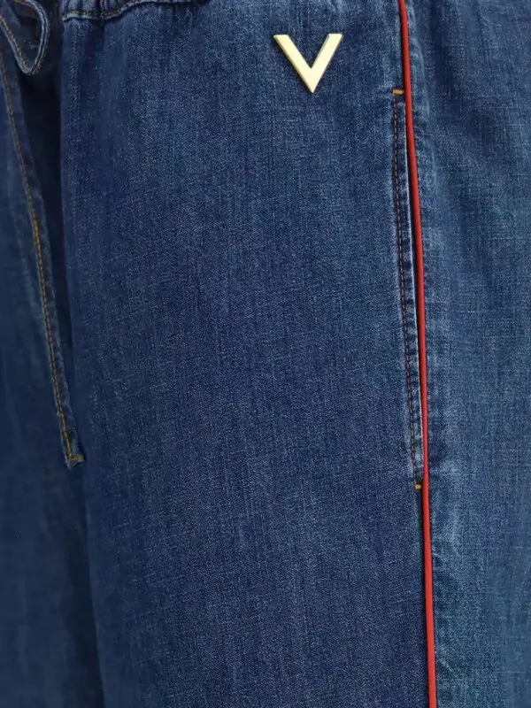 Valentino Garavani Piped-trim Vlogo Jeans