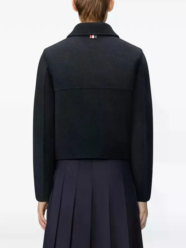 Thom Browne Bell-sleeve Wool Jacket With Textured Finish