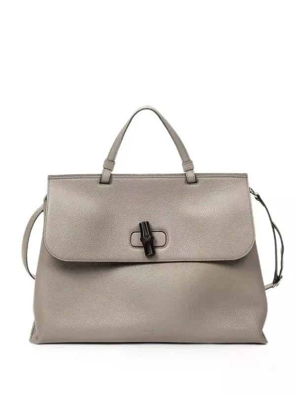 Gucci Large Bamboo Daily Tote Bag - Grey