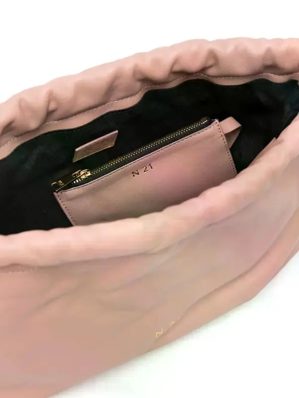 N°21 Eva Ruched Leather Shoulder Bag