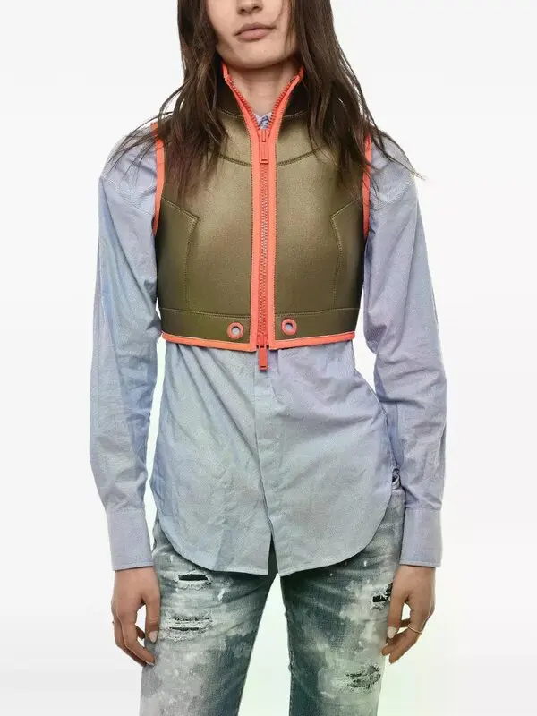 Dsquared2 Cropped Sleeveless Gilet - Green