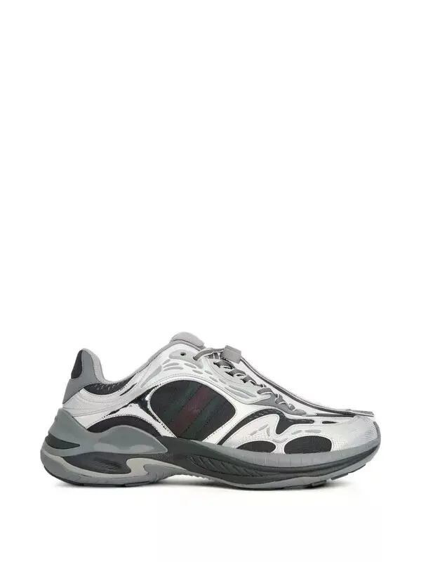 Gucci Cut-out Panelled Sneakers - Silver