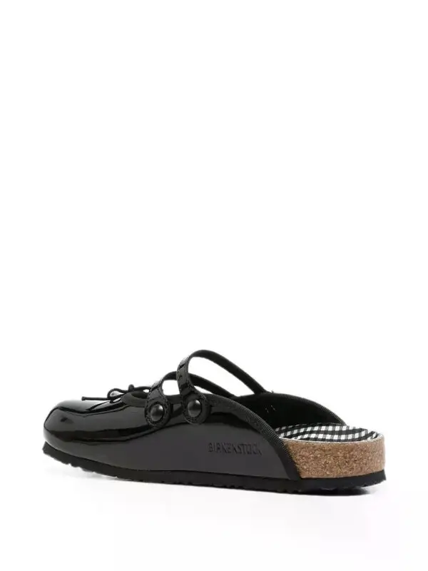 BIRKENSTOCK Buckled Patent-finish Mules