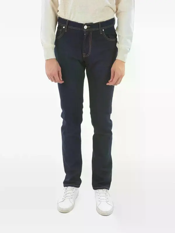 Corneliani Logo-patch Jeans - Blue