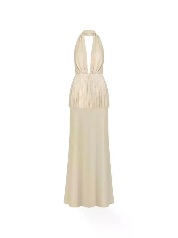 BAOBAB Paloma Fringe-detail Maxi Dress - Neutrals