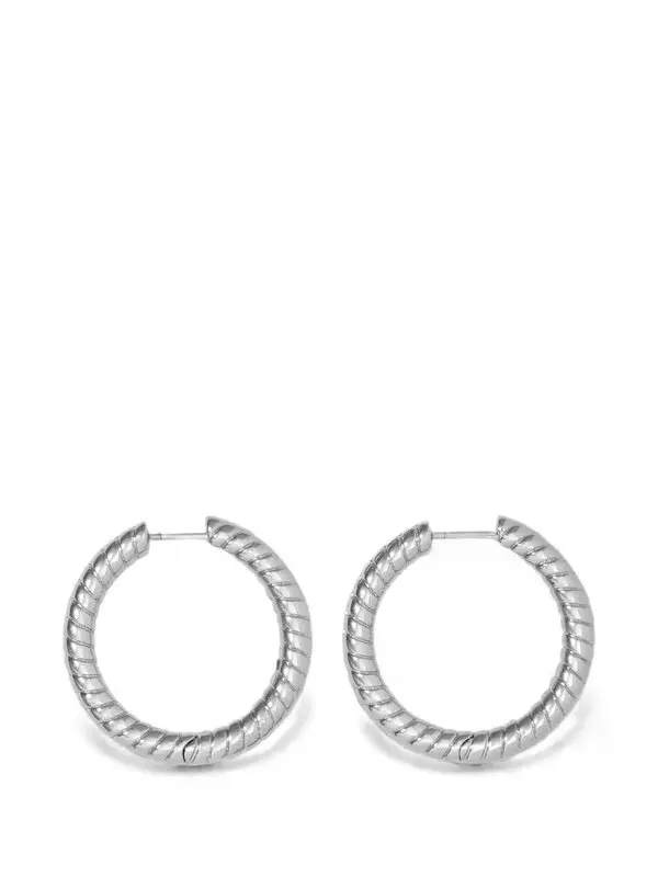 JENNIFER FISHER Madison Avenue Twisted Huggie Earrings - Silver