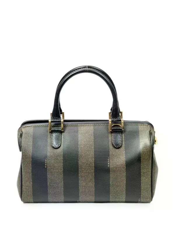Fendi Mini Pequin Boston Tote Bag