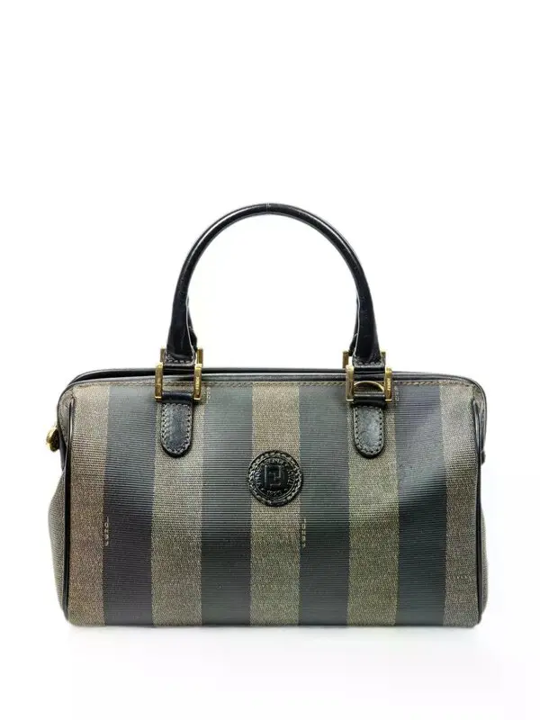 Fendi Mini Pequin Boston Tote Bag