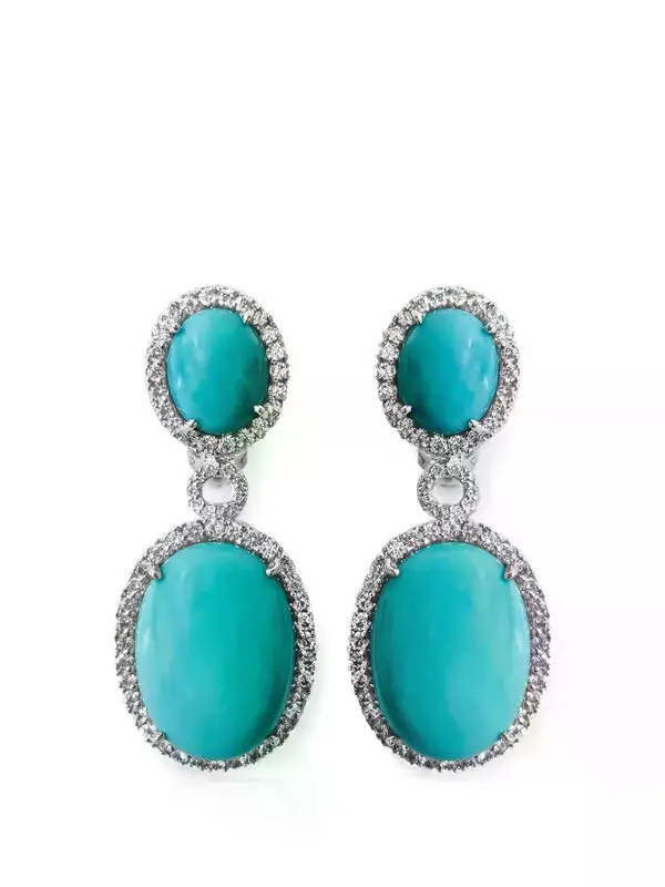 FANTASIA BY DESERIO Cabachon Cubic Zirconia-embellished Drop Earrings - Silver