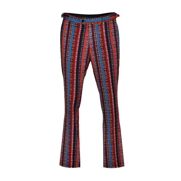 DAVID WEJ Dareski Tribal Print Side Adjuster Trousers Multi - Orange