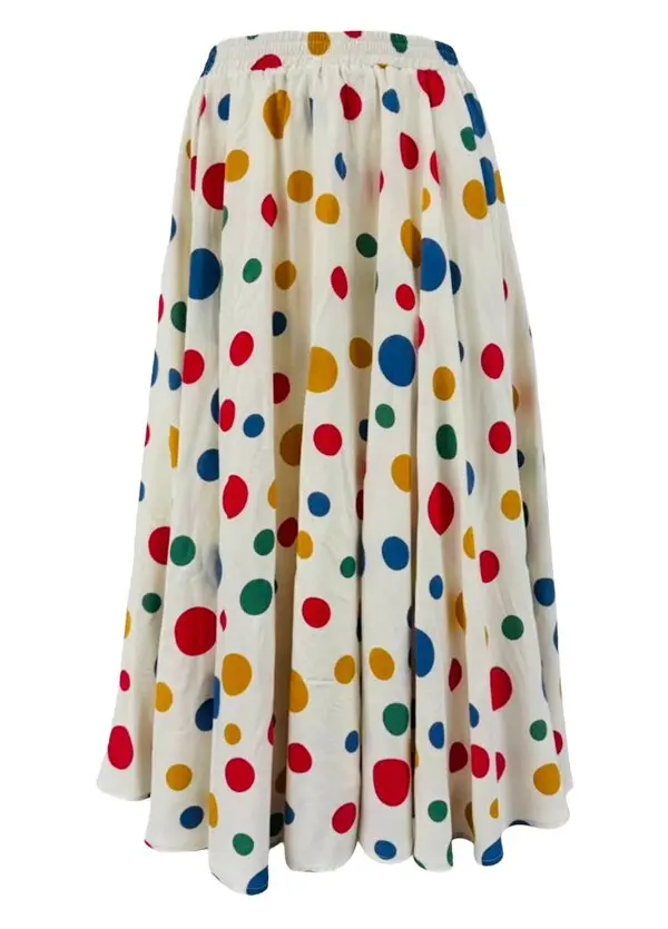 LOUCHE Agatha Dotty Print Circle Midaxi Skirt - Black
