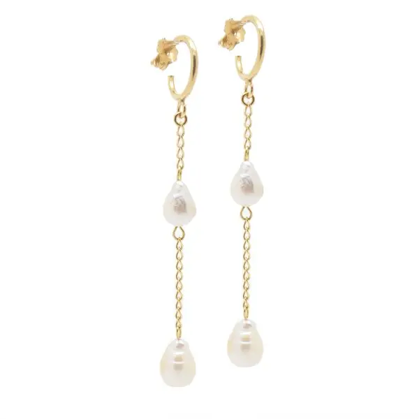 SALOME Gold / White June Earrings