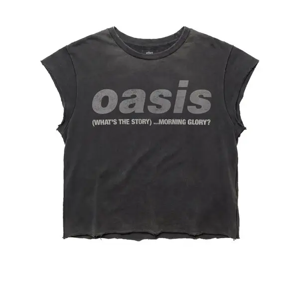 OTHER UK Oasis What's The Story Raw Edge Vintage T-shirt - Black